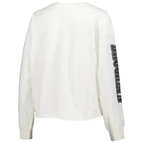 '47 Brooklyn Nets Parkway Brush Back Long Sleeve Cropped T-shirt