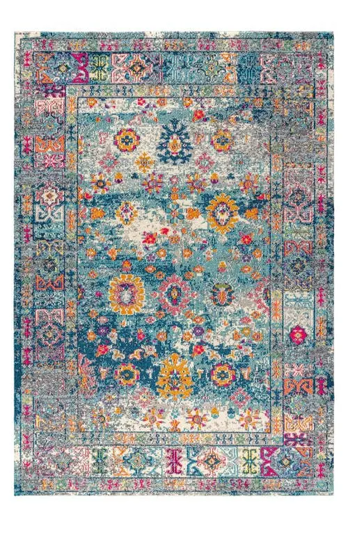 JONATHAN Y Bohemian Flair Boho Vintage Medallion Area Rug - Navy/cream