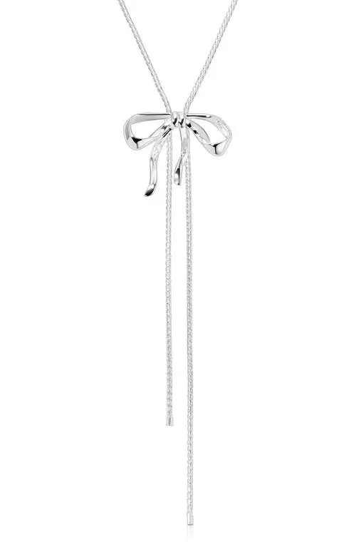 Ettika Bow Organica Bolo Necklace - Silver