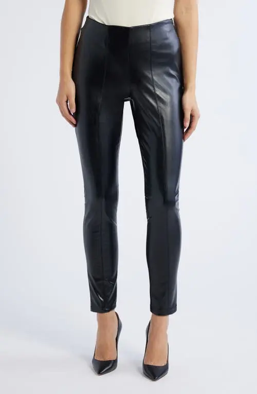 TAHARI ASL Faux Leather Ponte Pants