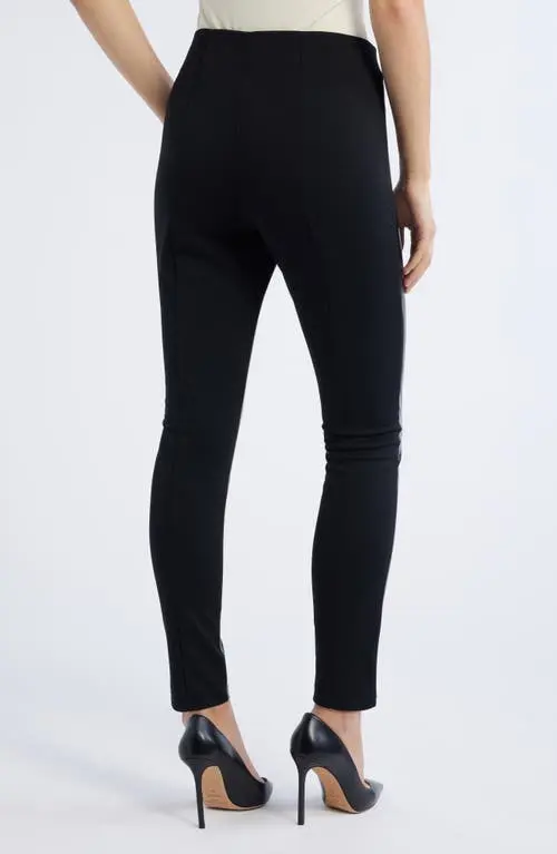 TAHARI ASL Faux Leather Ponte Pants