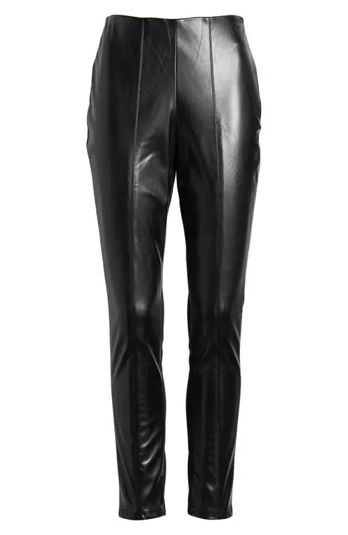 TAHARI ASL Faux Leather Ponte Pants