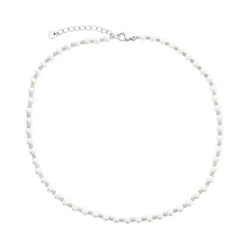 DONATELLO GIAN Name Pearl Choker Necklace - Silver