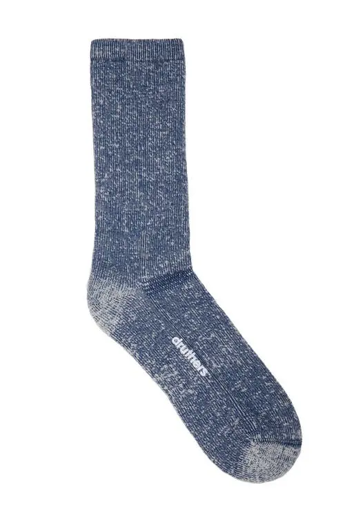 DRUTHERS NYC Merino Wool Crew Socks - Blue