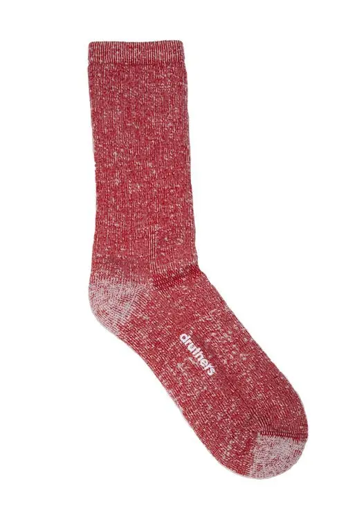 DRUTHERS NYC Merino Wool Crew Socks - Red