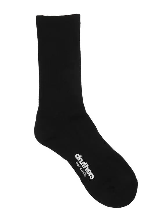 DRUTHERS NYC Organic Cotton Everyday Crew Sock - Black