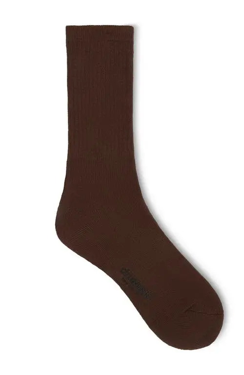 DRUTHERS NYC Organic Cotton Everyday Crew Sock - Chocolate