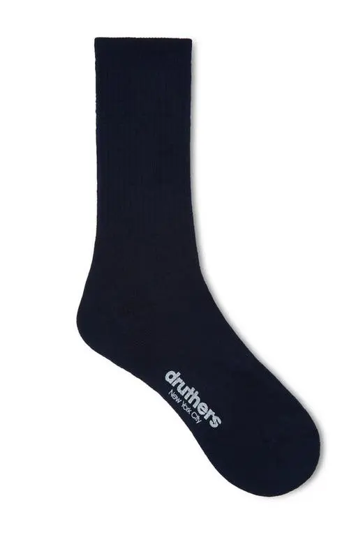 DRUTHERS NYC Organic Cotton Everyday Crew Sock - Navy