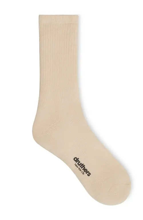 DRUTHERS NYC Organic Cotton Everyday Crew Sock - Off White