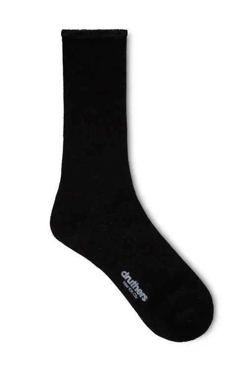 DRUTHERS NYC Relacks Merino Wool House Socks - Black Marled