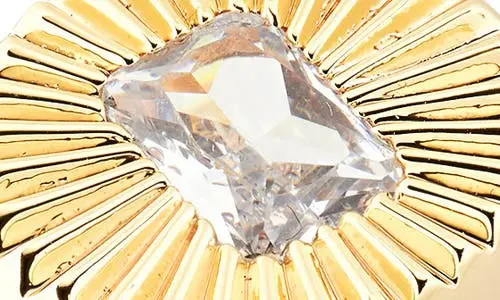 MIRANDA FRYE Ember Cubic Zirconia Sunburst Signet Ring - Gold