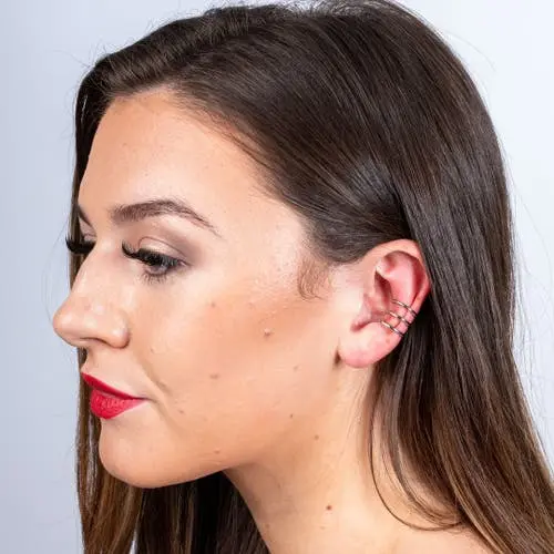 LUCY QUARTERMAINE Waterfall Triple Ear Cuff - Sterling Silver
