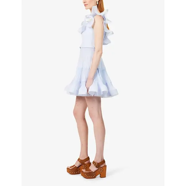 Zimmermann Pleated Woven Mini Dress