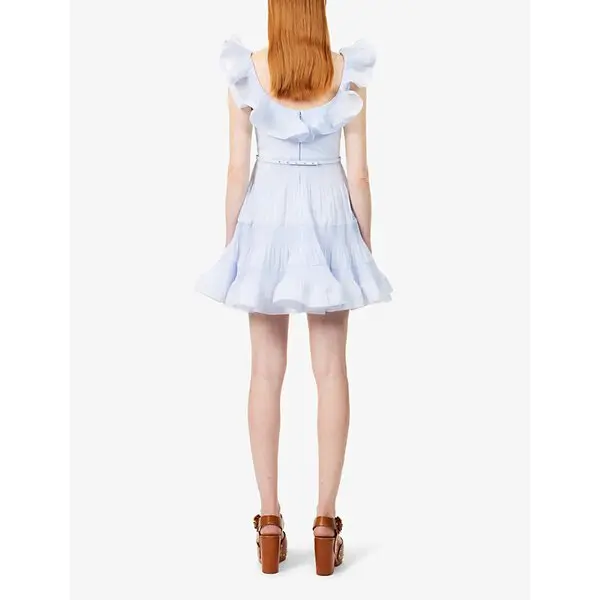 Zimmermann Pleated Woven Mini Dress