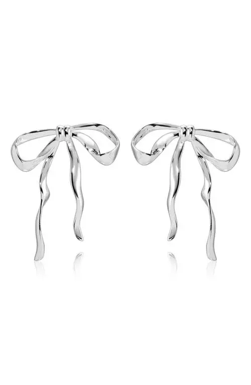 Ettika Bow Stud Earrings - Silver