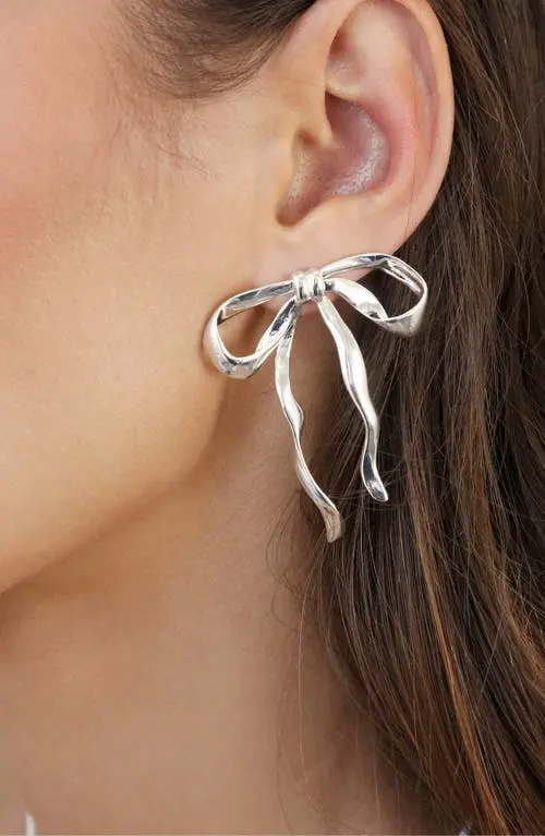 Ettika Bow Stud Earrings - Silver