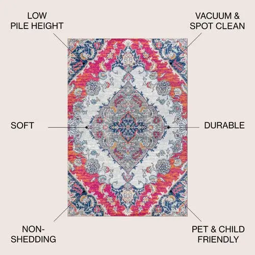 JONATHAN Y Bohemian Flair Boho Vintage Medallion Area Rug