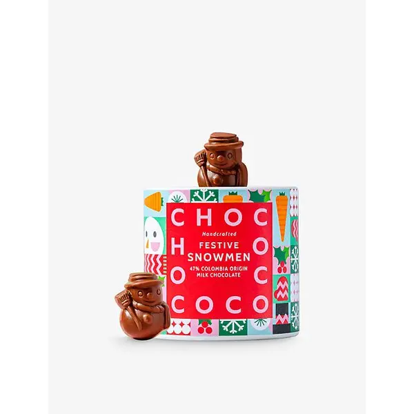 CHOCOCO Festive Snowmen 47% Colombia Milk Chocolate 100g