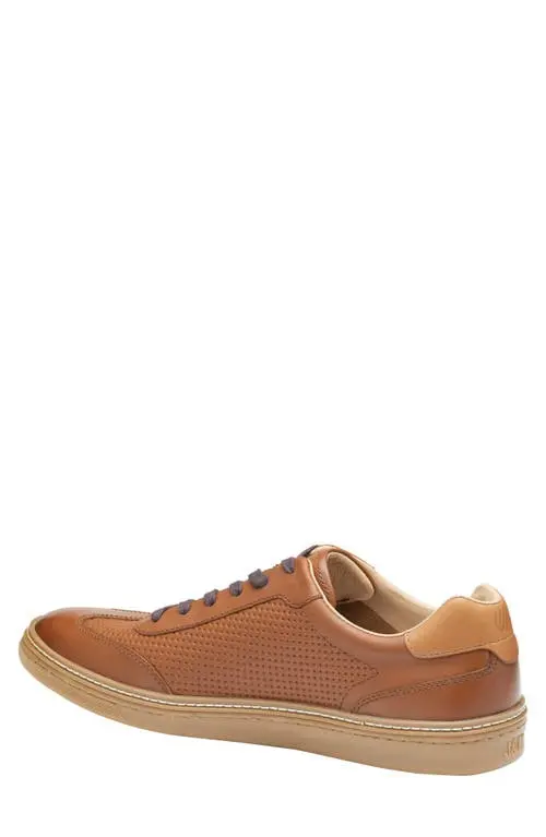 Johnston & Murphy Mcguffey T-toe Low Top Sneakers - Tan Full Grain