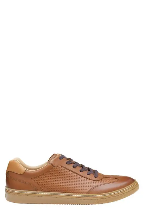 Johnston & Murphy Mcguffey T-toe Low Top Sneakers - Tan Full Grain
