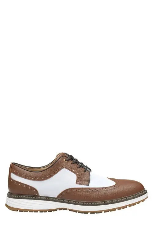 Johnston & Murphy Upton Gl3 Luxe Hybrid Golf Shoe - Tan/ White Wp Scotch Grain