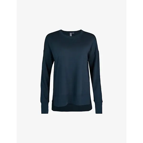 Sweaty Betty Relaxed-fit Cotton-blend Jumper - Navy Blue
