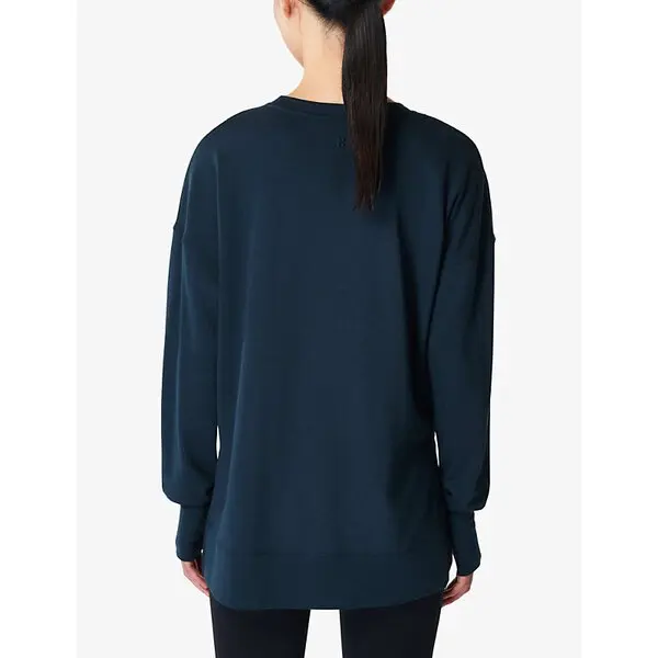 Sweaty Betty Relaxed-fit Cotton-blend Jumper - Navy Blue