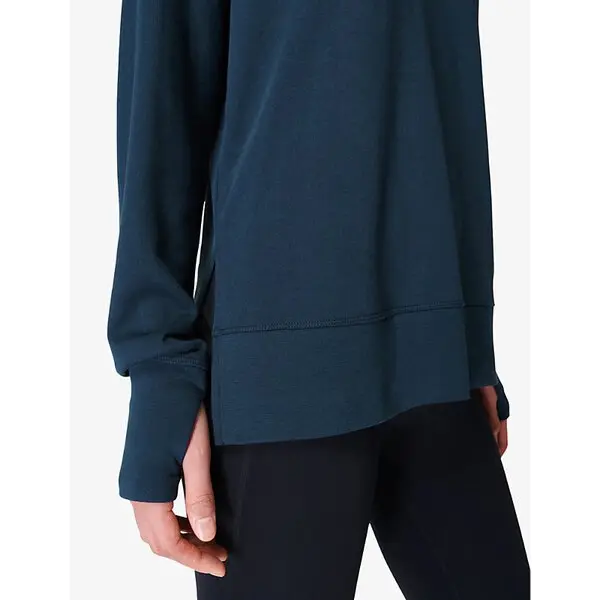 Sweaty Betty Relaxed-fit Cotton-blend Jumper - Navy Blue