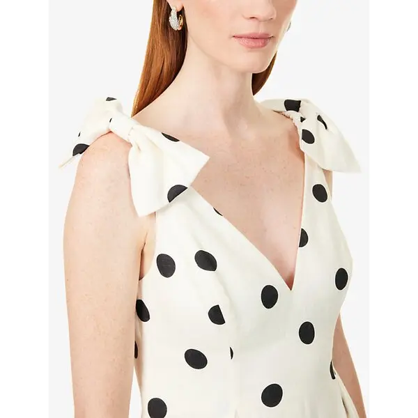 zimmermann polka dot linen midi dress Zimmermann Polka-dot linen midi dress Zimmermann
