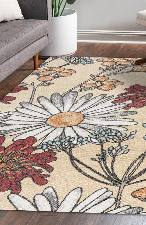JONATHAN Y Giglio Modern Botanical Flower Area Rug