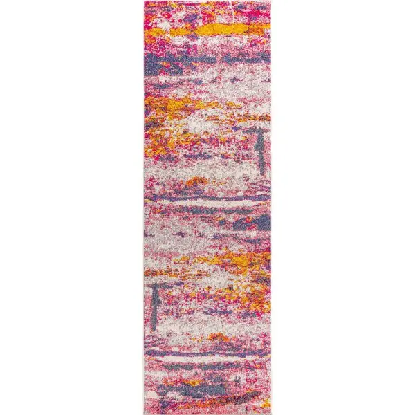 JONATHAN Y Contemporary Pop Modern Abstract Brushstroke Area Rug - Pink/cream