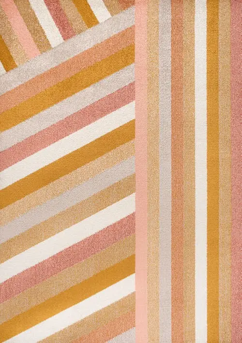 JONATHAN Y Retro Rainbow Contemporary Area Rug - Red/gold/cream
