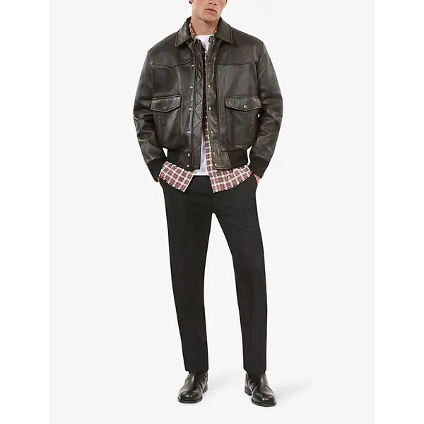 The Kooples Flap-pocket Oversized Leather Jacket
