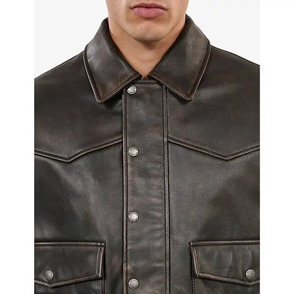 The Kooples Flap-pocket Oversized Leather Jacket