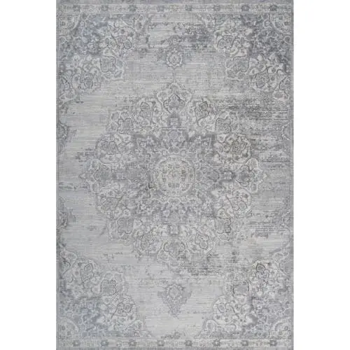 JONATHAN Y Modern Persian Vintage Moroccan Medallion Area Rug - Light Gray