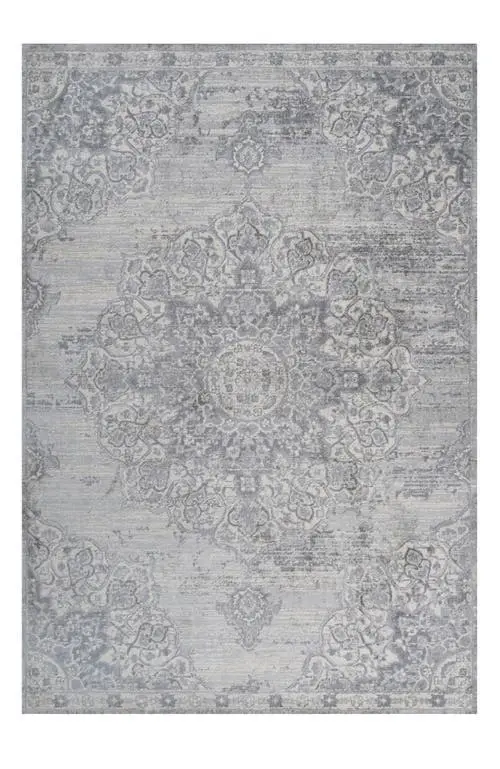 JONATHAN Y Modern Persian Vintage Moroccan Medallion Area Rug - Light Gray
