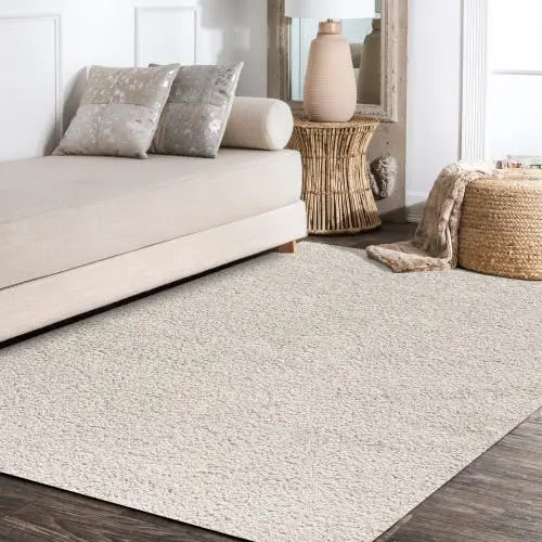 JONATHAN Y Mercer Shag Plush Area Rug - Cream