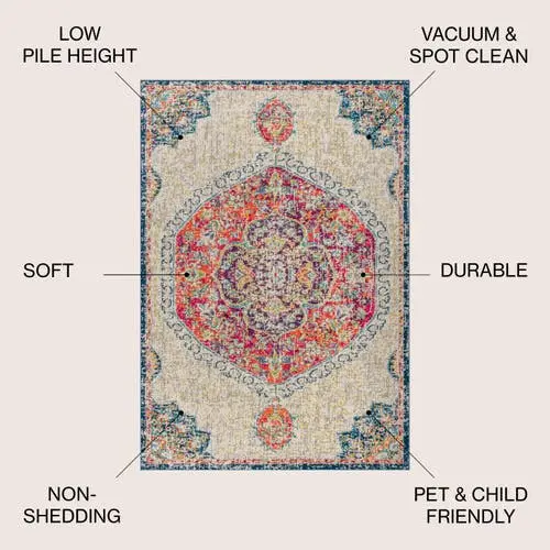 JONATHAN Y Bohemian Flair Boho Vintage Medallion Area Rug