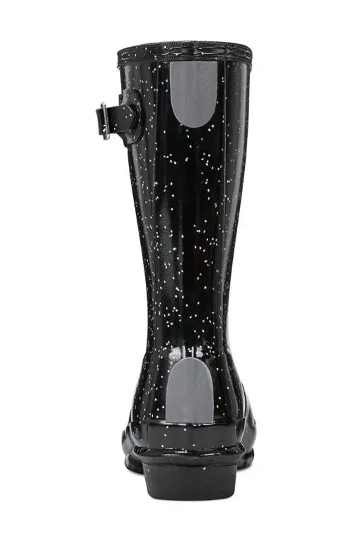 Hunter Original Giant Glitter Waterproof Rain Boots - Black