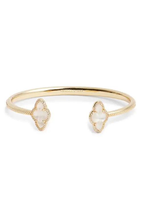 Kendra Scott Abbie Pave Frame Cuff Bracelet - Gold Ivory Mother Of Pearl