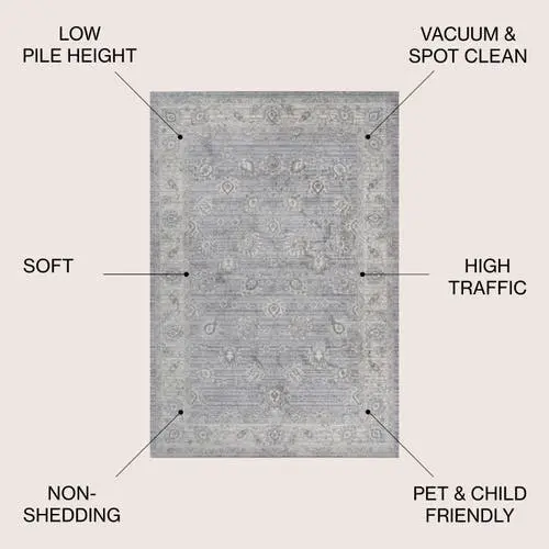 JONATHAN Y Modern Persian Vintage Moroccan Traditional Area Rug - Light Gray