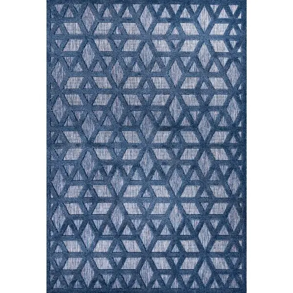 JONATHAN Y Talaia Neutral Geometric Indoor/outdoor Area Rug - Navy