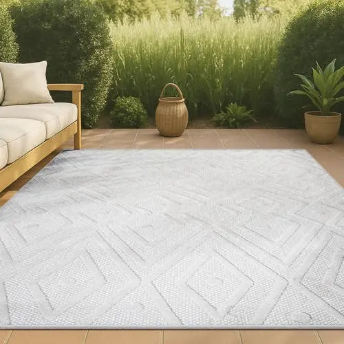 JONATHAN Y Balansat Moroccan Diamond Indoor/outdoor Area Rug - Ivory