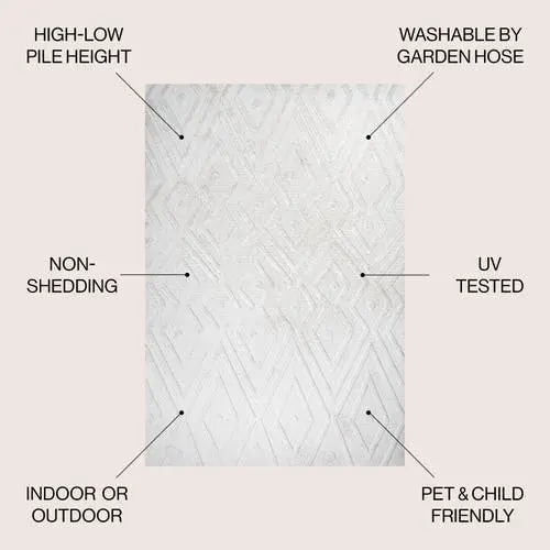 JONATHAN Y Balansat Moroccan Diamond Indoor/outdoor Area Rug - Ivory