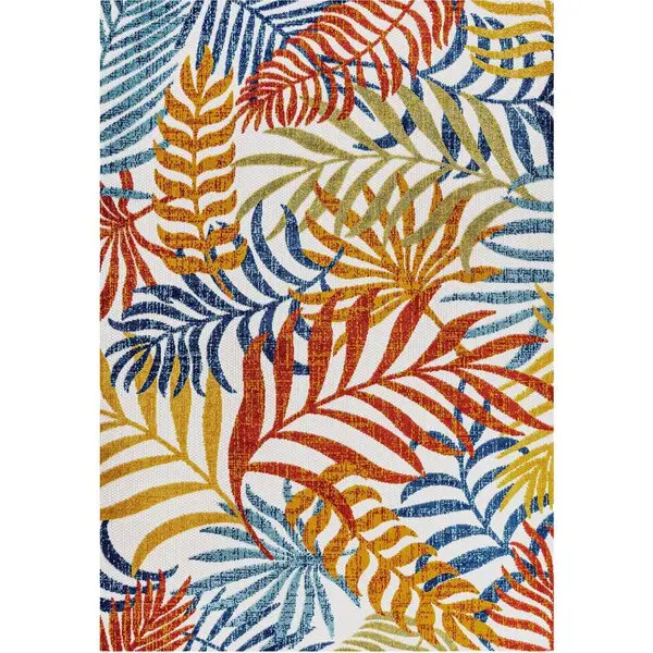 JONATHAN Y Tropics Palm Leaves Indoor/outdoor Area Rug - Cream/orange