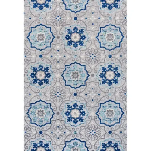 JONATHAN Y Mediterranean Medallion Indoor/outdoor Area Rug - Blue/gray