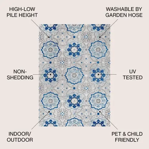 JONATHAN Y Mediterranean Medallion Indoor/outdoor Area Rug
