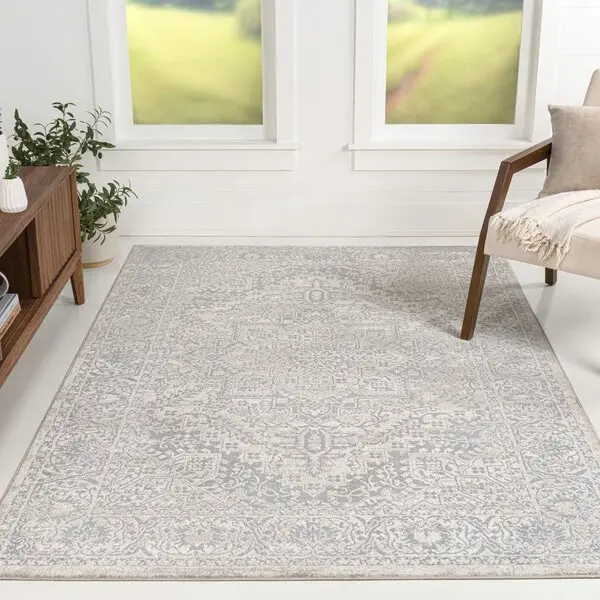JONATHAN Y Modern Persian Vintage Medallion Area Rug - Cream