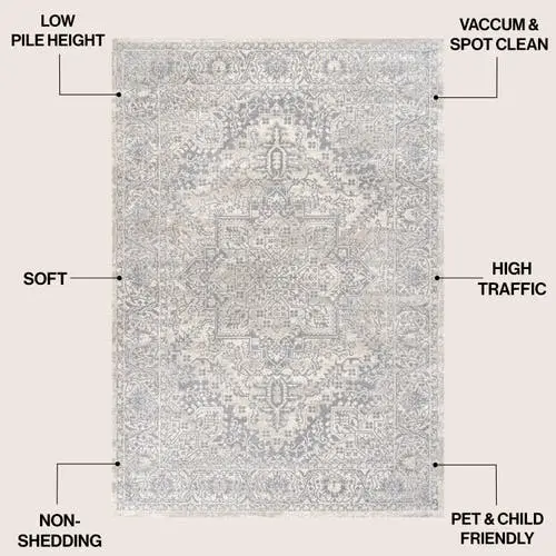 JONATHAN Y Modern Persian Vintage Medallion Area Rug
