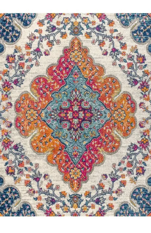 JONATHAN Y Bohemian Flair Boho Vintage Medallion Area Rug - Blue/multi